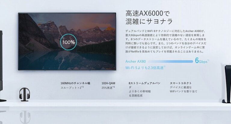 【Archer AX80 レビュー】Archerシリーズ最高クラスの薄さ！豊富なポート数と高速Wi-Fiで快適な8ストリームWi-Fi 6 ...